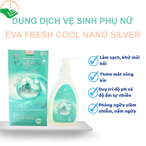 Dung dịch vệ sinh phụ nữ Eva Fresh Cool Nano Silver 150ml