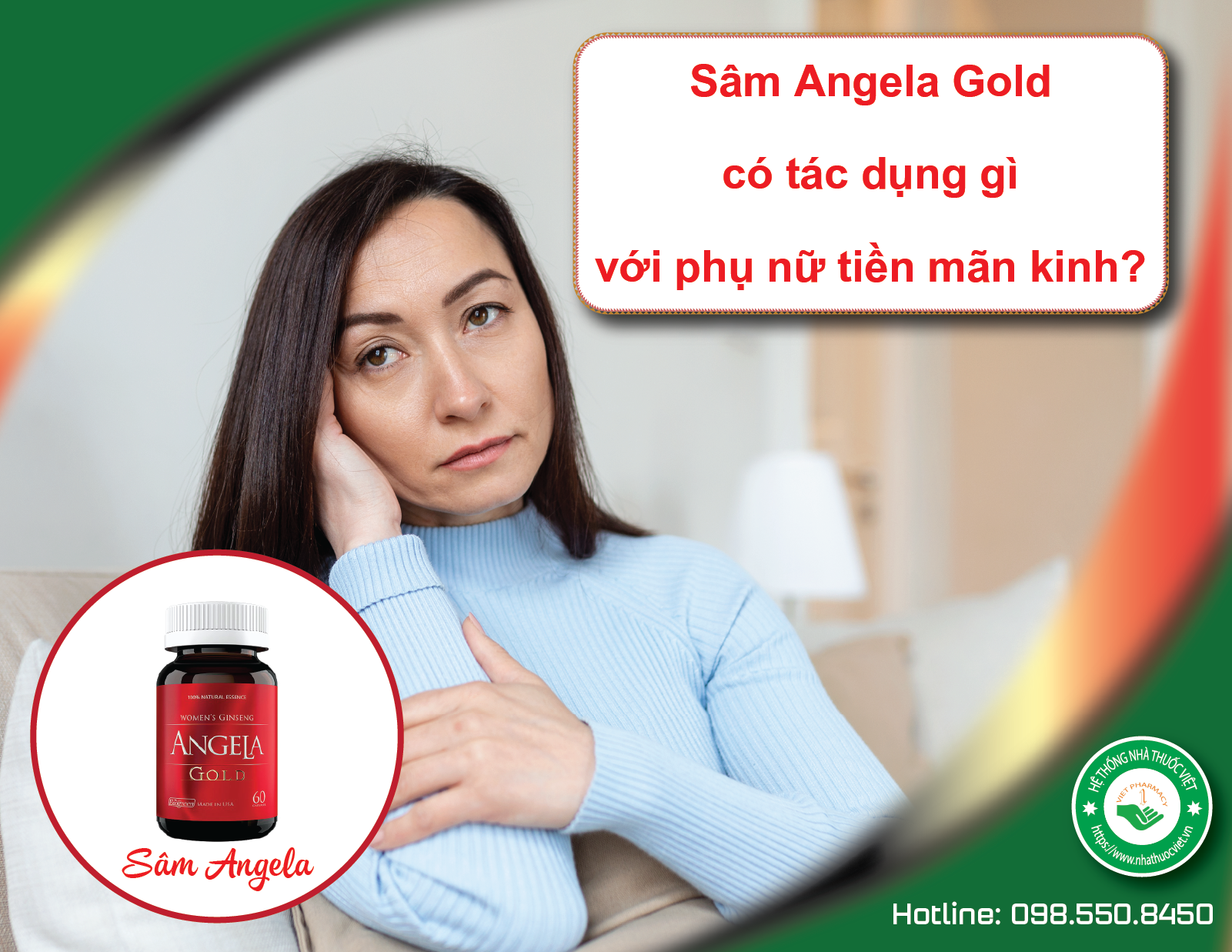 Sâm Angela Gold có tác dụng gì với phụ nữ tiền mãn kinh?