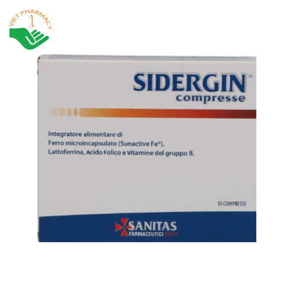 SIDERGIN® Compresse - Giúp bổ sung sắt, tăng cường sức đề kháng 30 viên