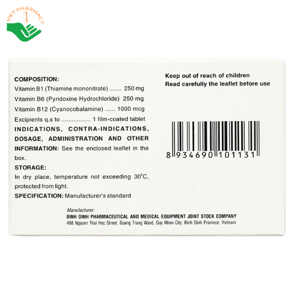 Thuốc Neutri Fore trị viêm dây thần kinh, thiếu máu ác tính (10 vỉ x 10 ...