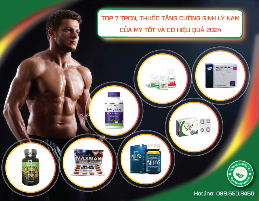 Top 7 TPCN, thuốc tăng cường sinh lý nam của Mỹ tốt và có hiệu quả