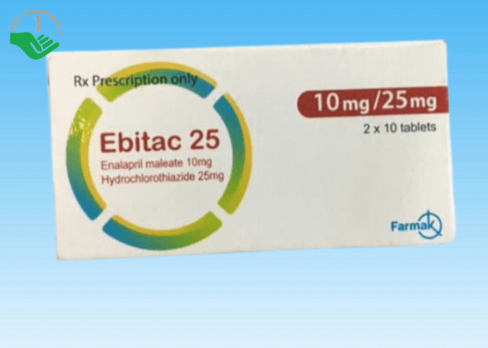 Thuốc Ebitac 25 10mg/25mg Farmak điều trị tăng huyết áp (2 vỉ x 10 viên)