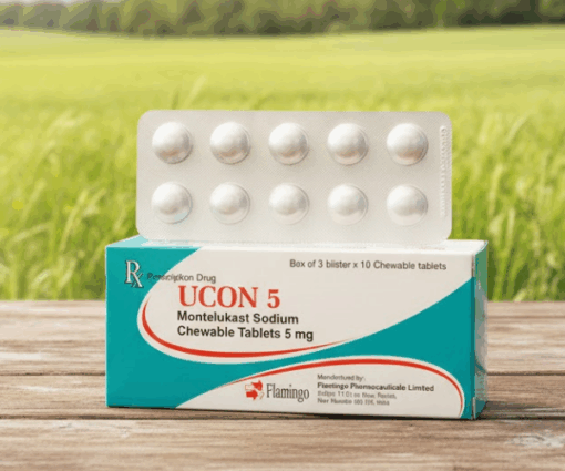 Thuốc Ucon 5mg phòng và điều trị hen phế quản mạn tính (Hộp 10 vỉ x 10 ...